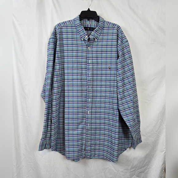 Ralph Lauren | Shirts | Ralph Lauren Men Big Tall Blue Plaid Oxford ...